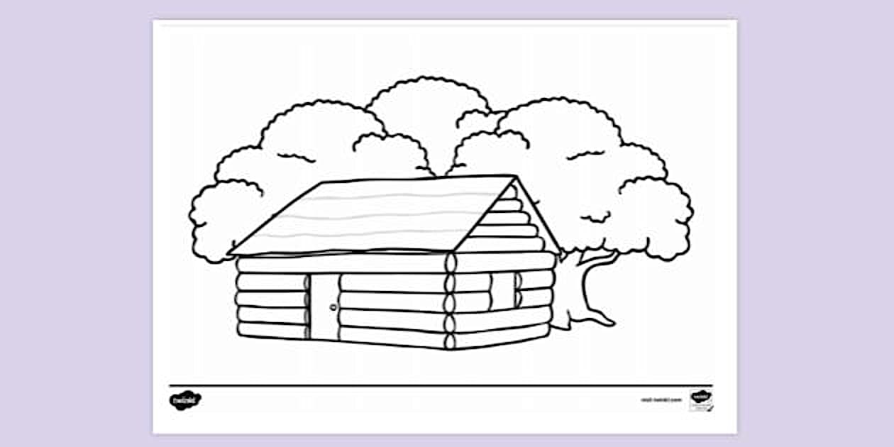 Log Cabin Colouring | Colouring Sheets - Twinkl