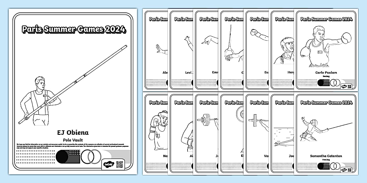 Paris Summer Games 2024: Sports of Philippine Athletes Coloring Sheets ...
