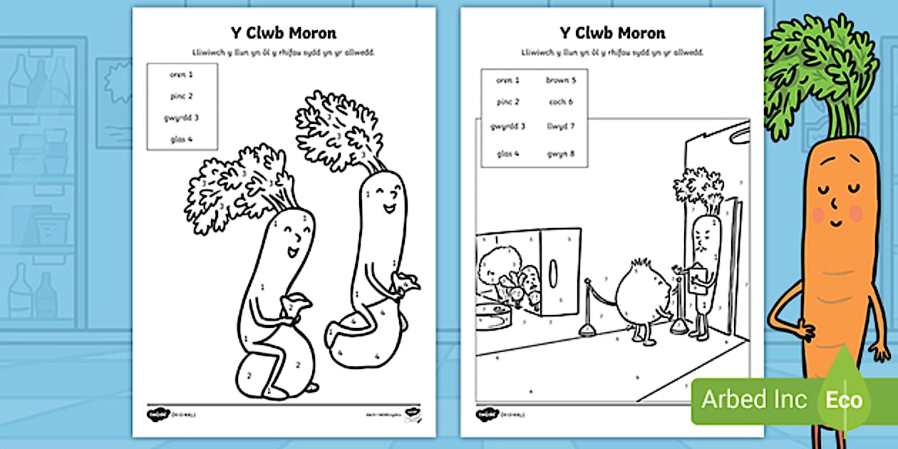 Y Clwb Moron: Lliwio wrth Rifo (teacher made) - Twinkl