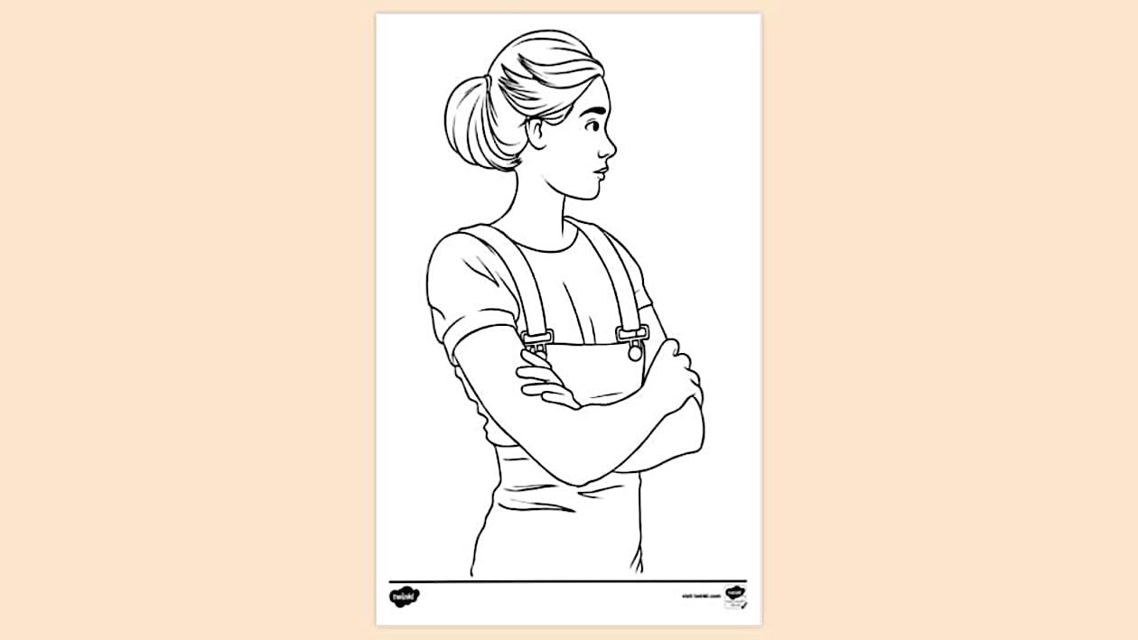 Teenage Girl Looking Colouring | Colouring Sheets - Twinkl