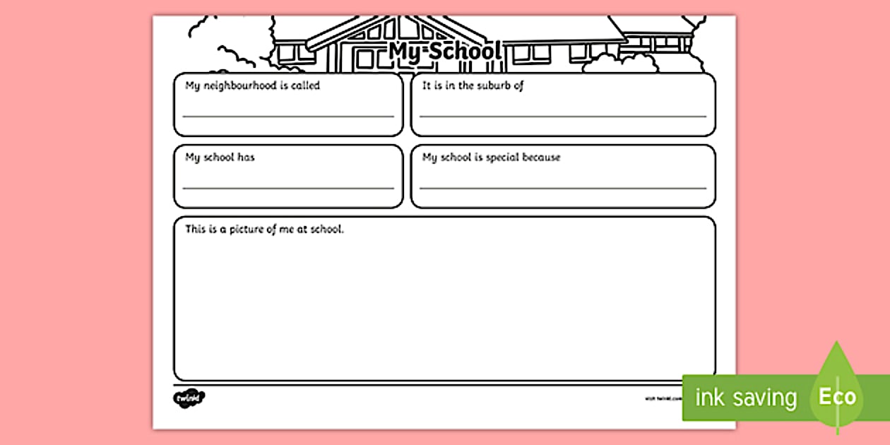 My School Worksheet (Teacher-Made) - Twinkl