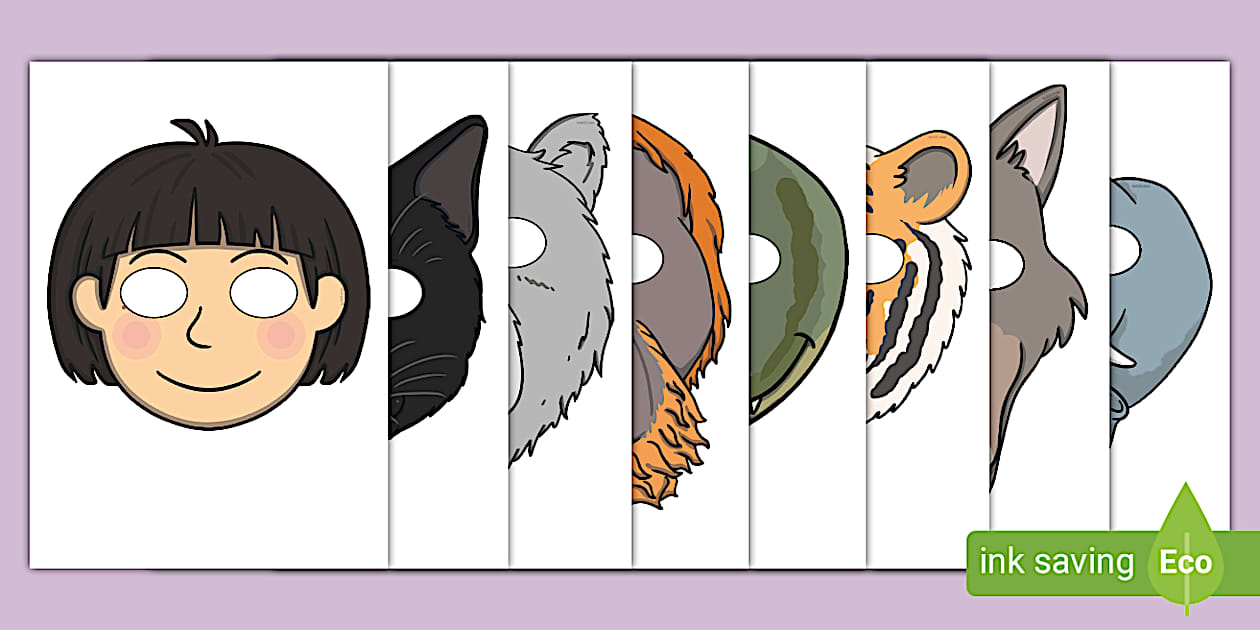 Jungle Story Role Play Masks (teacher made) - Twinkl