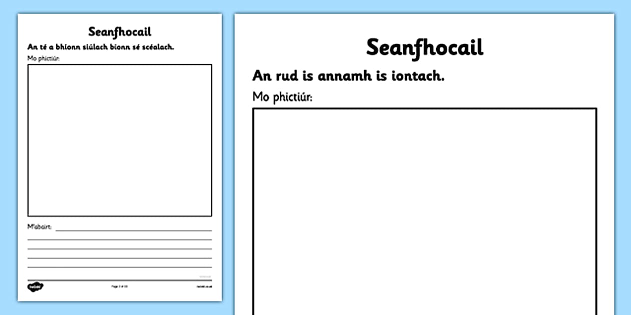 Irish Proverbs - Explain Worksheets - Twinkl