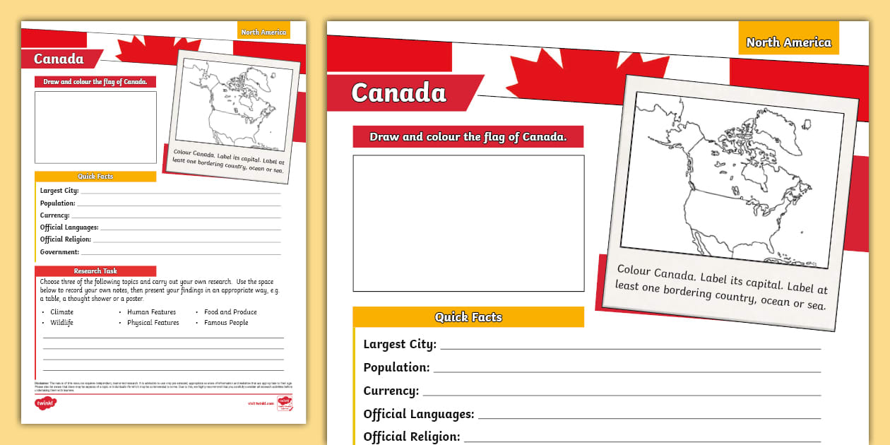 KS2 Canada Research Activity (teacher made) - Twinkl