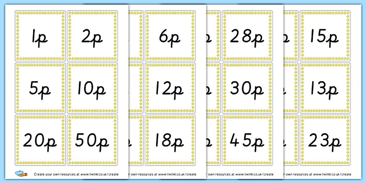 Money Pence Amount Cards - Math Resources (teacher made)