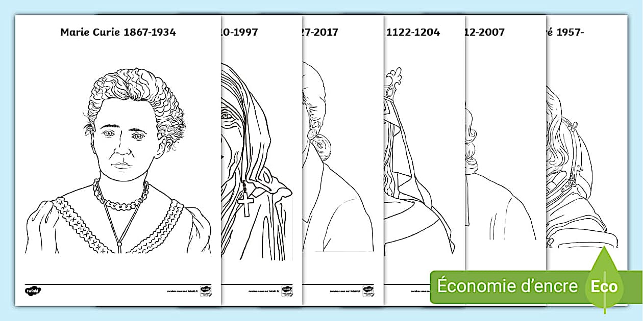 Feuilles de coloriage : Des femmes remarquables dans l'histoire de la ...