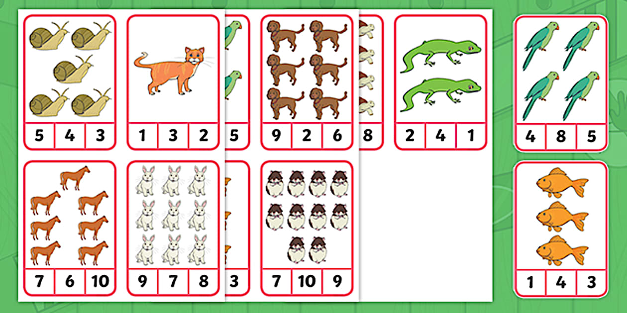 👉 Pets Peg Counting to 10 Activity (Teacher-Made)