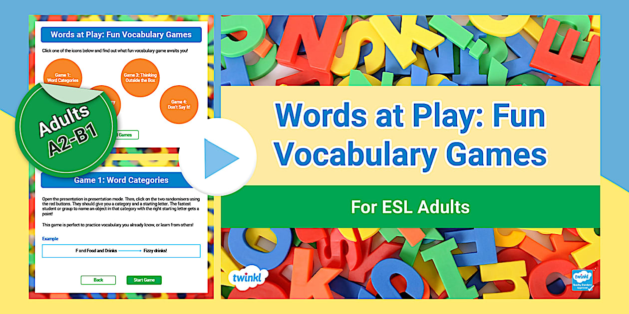 ESL Words at Play: Fun Vocabulary Games [Adults, A2-B1]