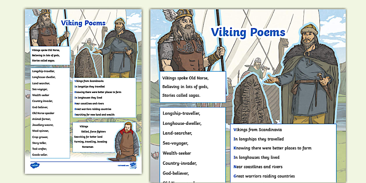 KS2 Viking Poem Examples (teacher made) - Twinkl