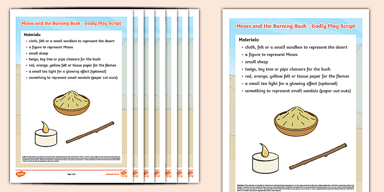 Moses and the Burning Bush Godly Play Script (teacher made)
