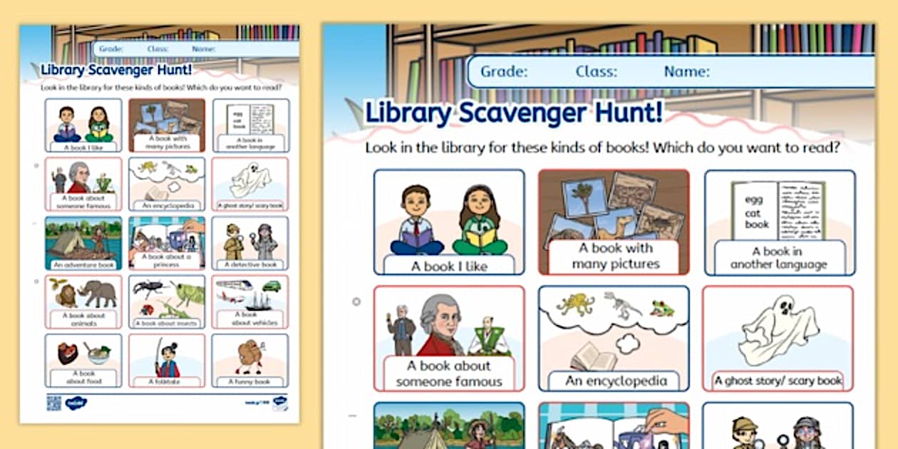 Library Book Scavenger Hunt｜School Library｜Twinkl