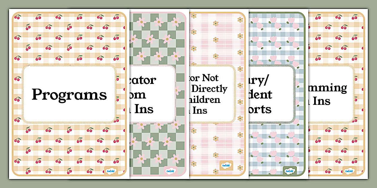 Checkered Charm Compliance Folder Covers (teacher made)