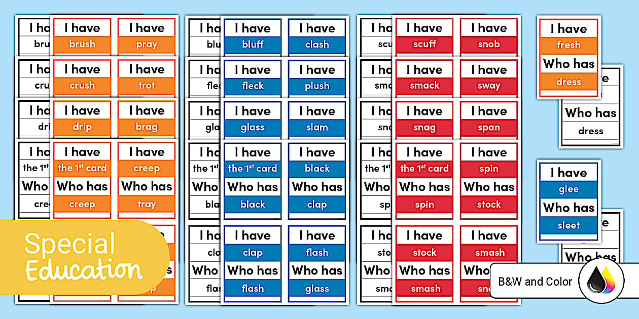 I Have, Who Has Beginning Blends Pack for Older Learners