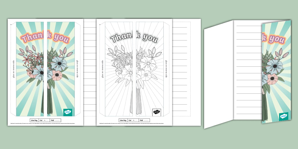 Thank You Letter Folding Writing Template - Twinkl