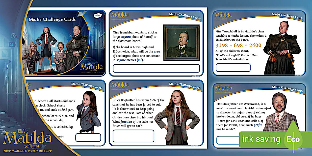 FREE! - 👉 Matilda Maths Activity Cards - Ages 9-11