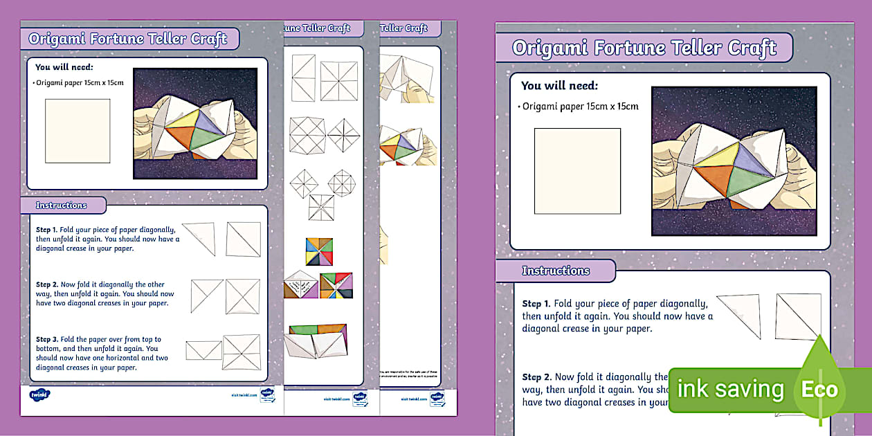 Origami Fortune Teller Craft (teacher made) - Twinkl