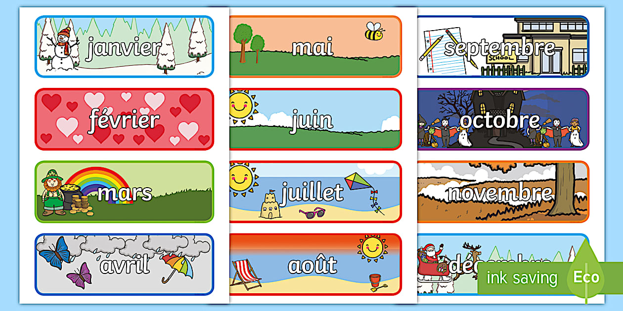 Editable Months of the Year Word Cards French (Teacher-Made)