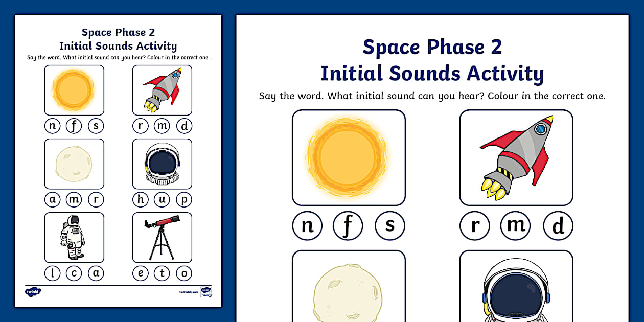 Space Phase 2 Initial Sounds Activity | Twinkl - Twinkl