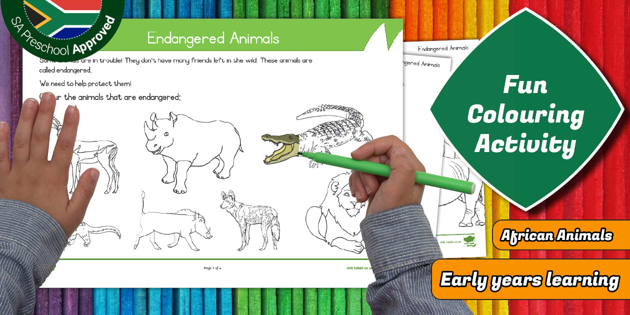 African Animals - Activity Sheet : Endangered Animals
