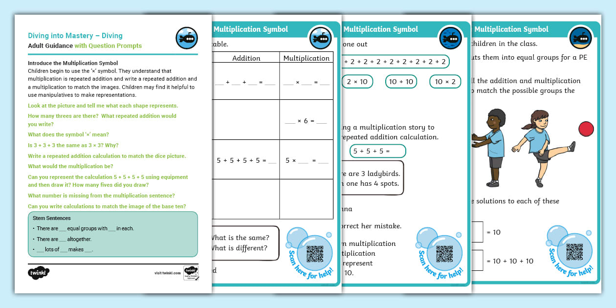 👉 Year 2 Diving into Mastery: Multiplication Sentences Using the × Symbol