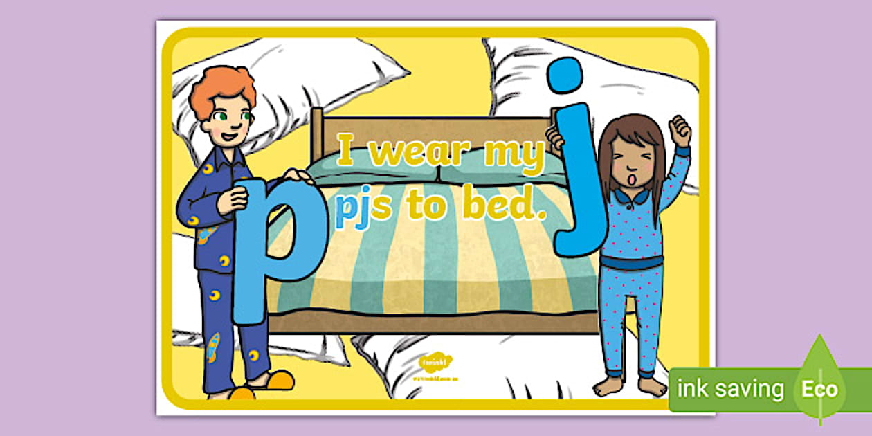 Pyjama Day P and J Letters | Display Poster | F-2 Resources