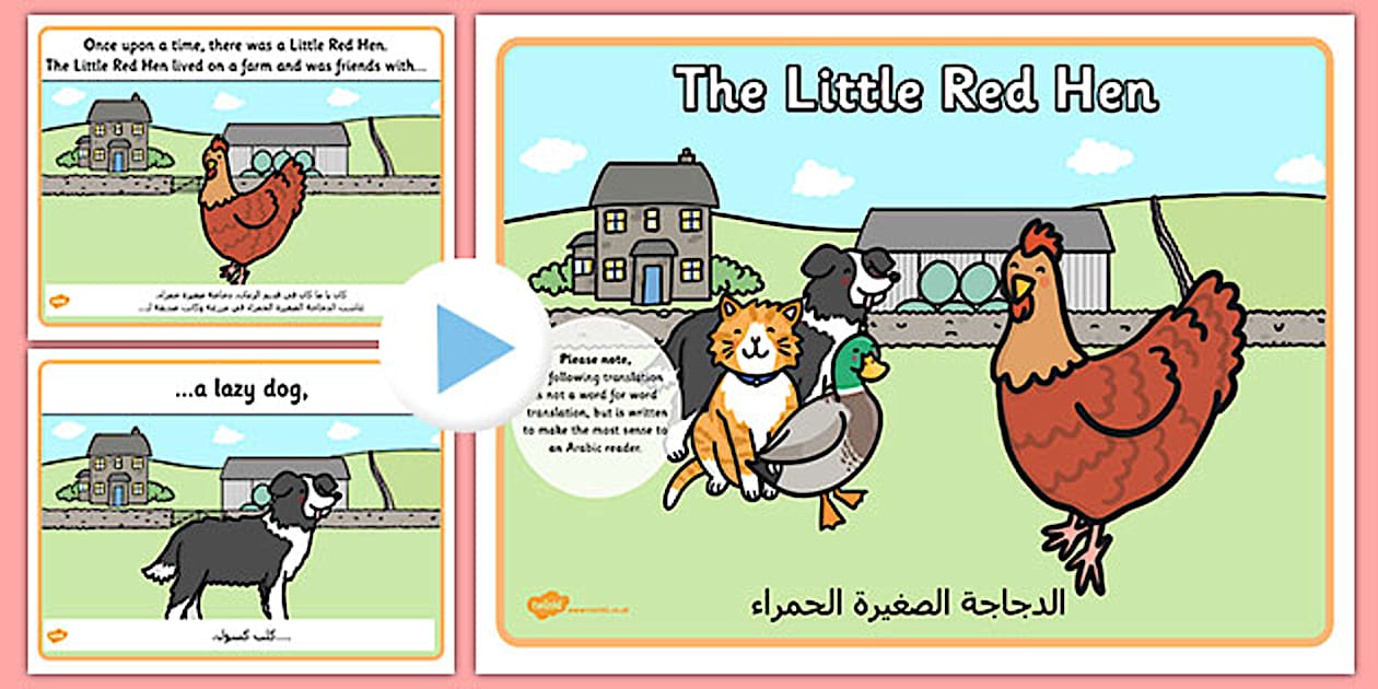 The Little Red Hen Story PowerPoint Arabic Translation
