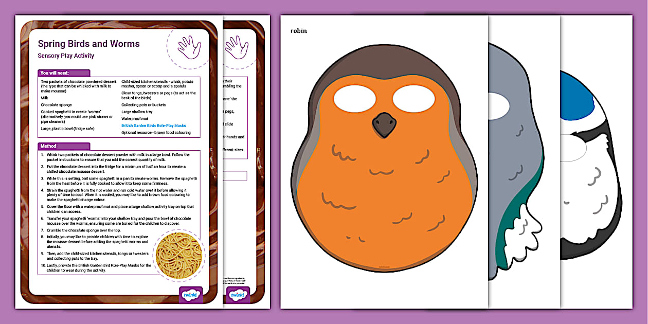 Spring Birds and Worms Sensory Play Activity | Twinkl