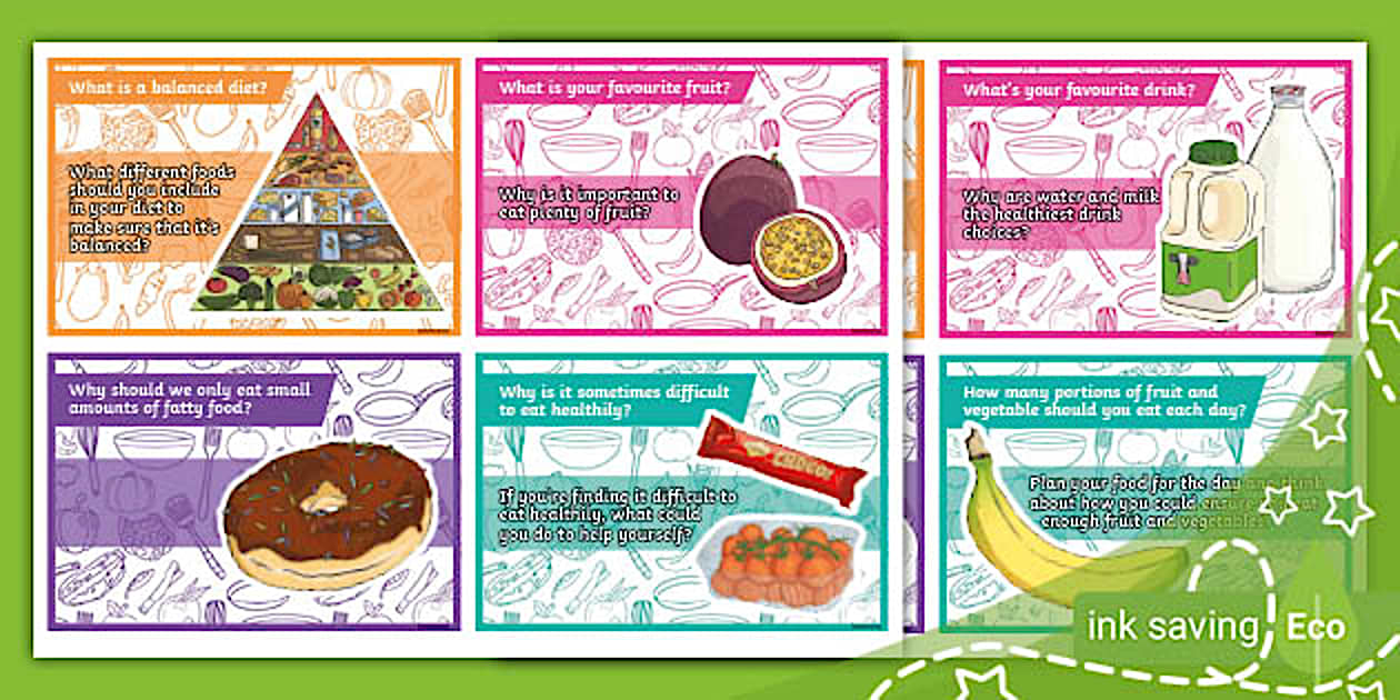 Healthy Eating Week Discussion Cards (teacher made) - Twinkl