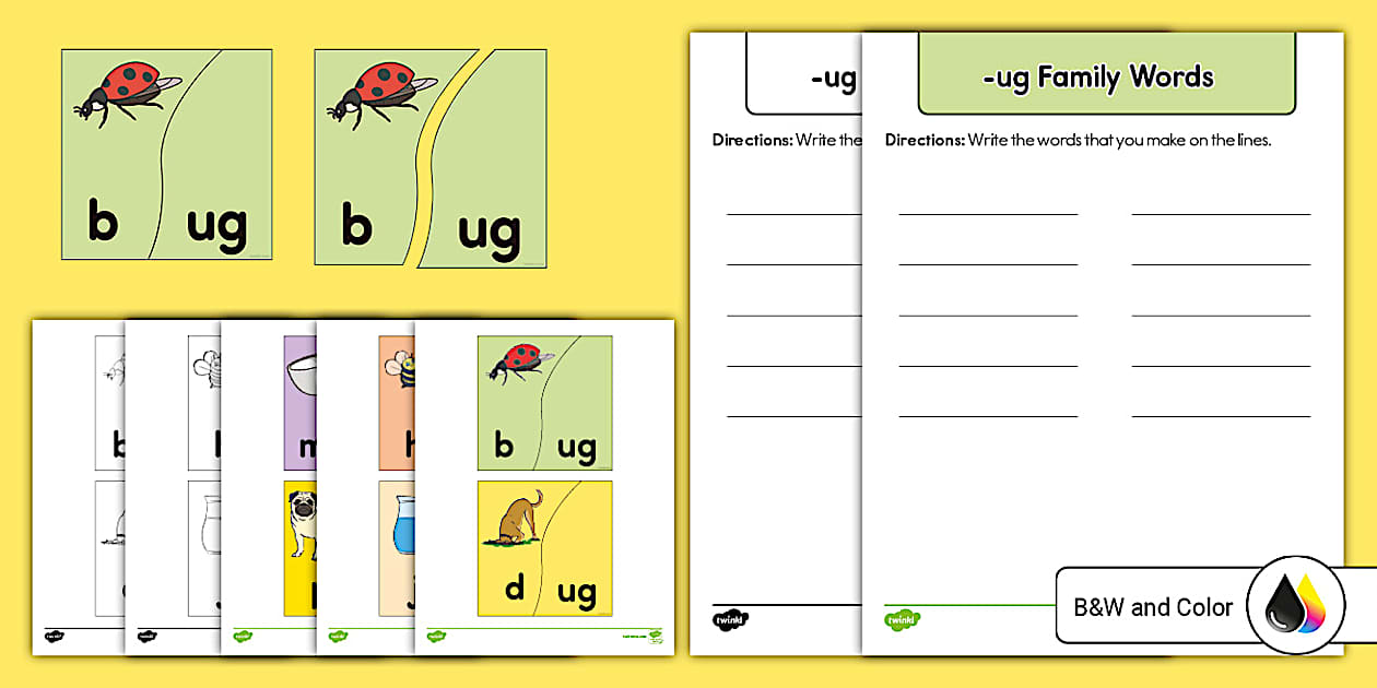 -ug Word Family Jigsaw Puzzles (teacher made) - Twinkl