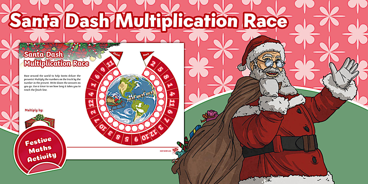 👉 Santa Dash Multiplication Race - Twinkl - KS2