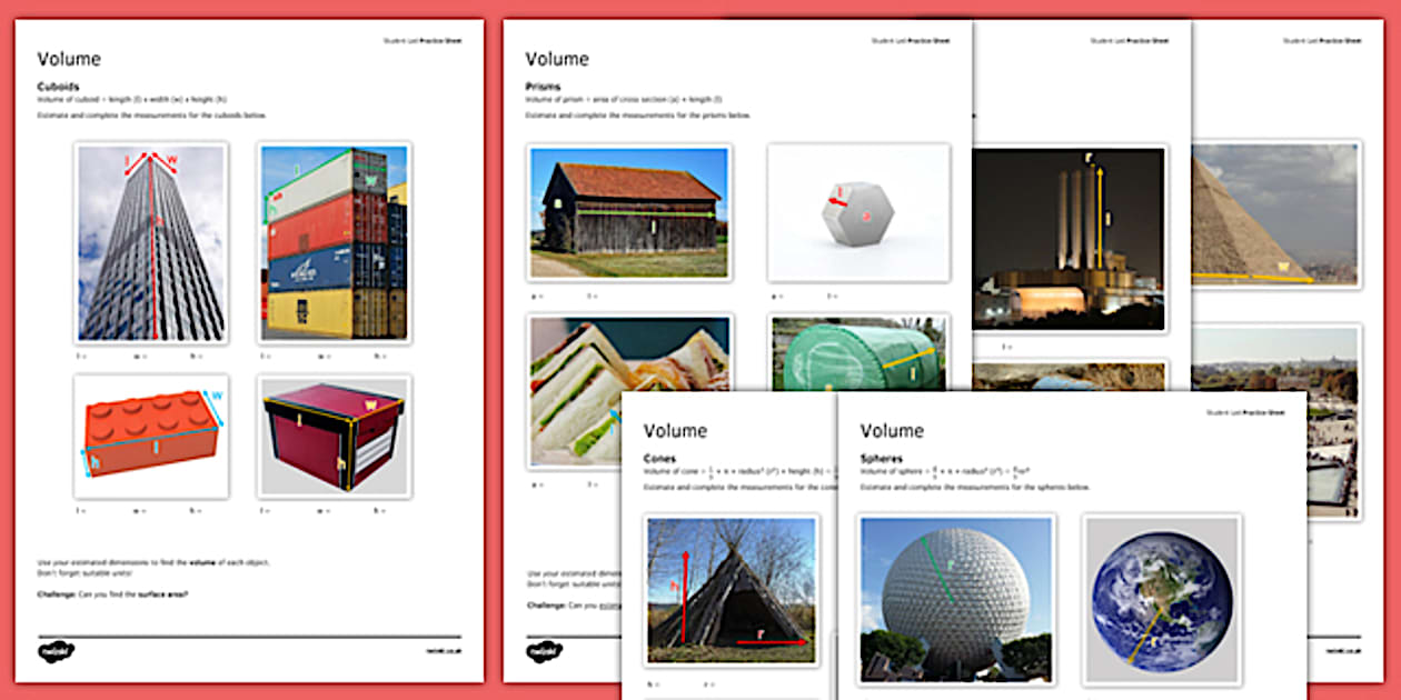 Volume Worksheets | GCSE Maths | Beyond Secondary - Twinkl