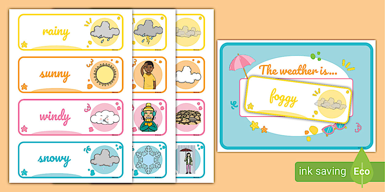 Summer Vibes Themed Weather Display Set (Teacher-Made)