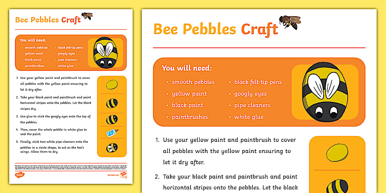 Bee Pebbles Craft Activity (teacher made) - Twinkl