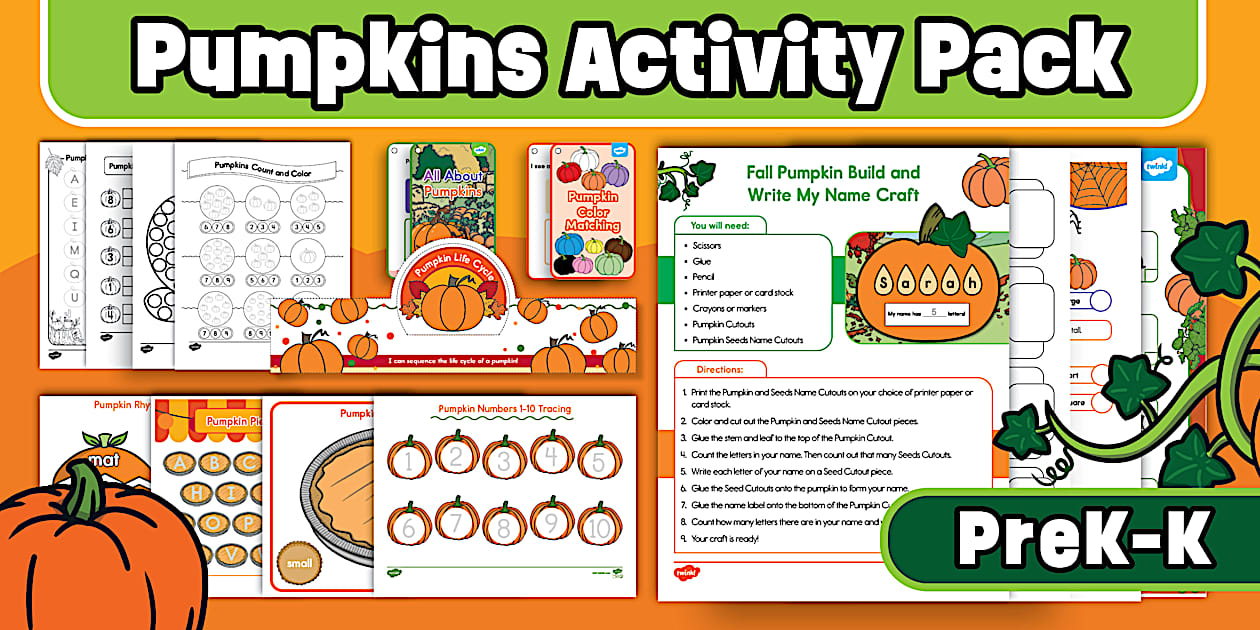 All About Pumpkins Activity Pack for PreK-K