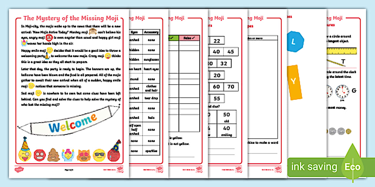 😊 The Mystery of the Missing Emoji Maths Mystery Game