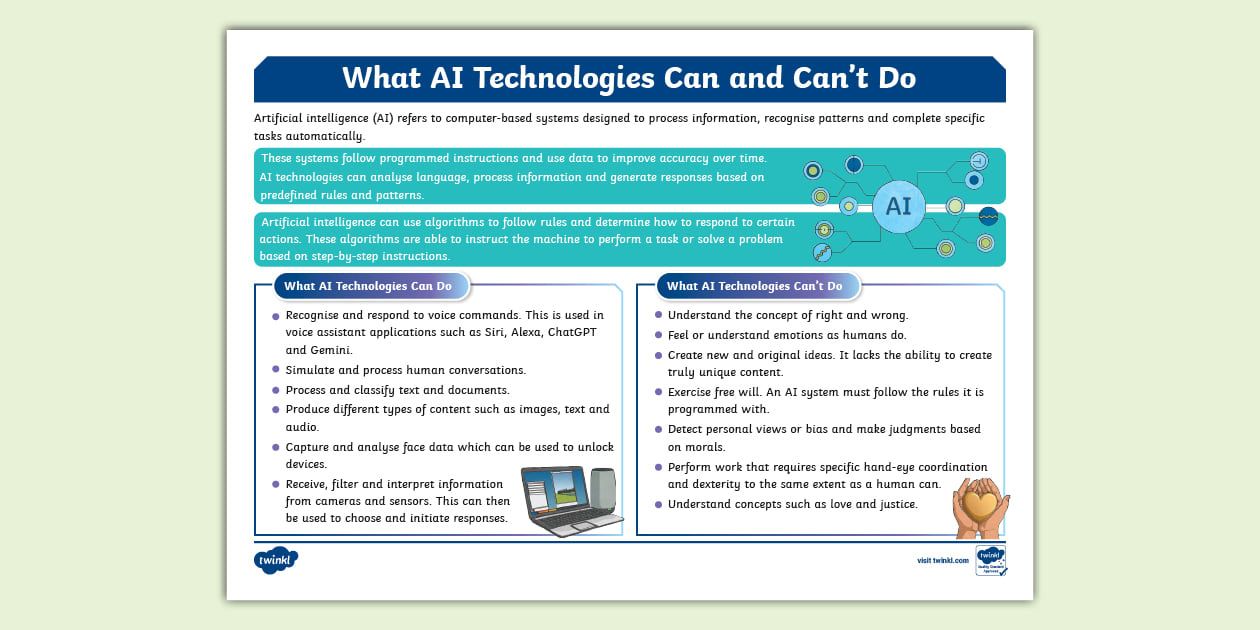 What AI Technologies Can and Can’t Do Fact File - KS2