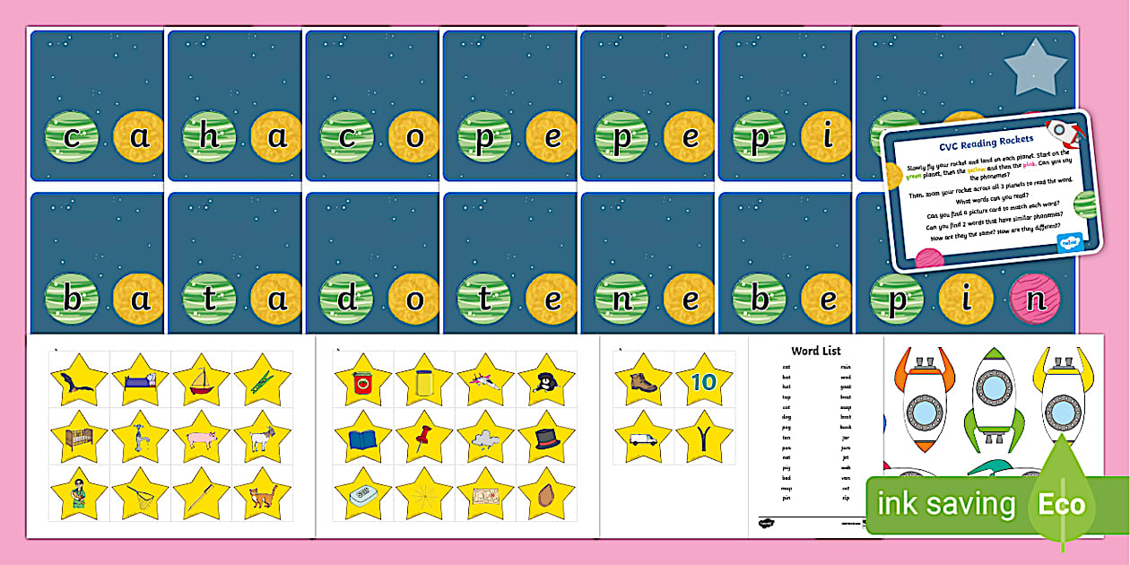 CVC Reading Rocket Activity (teacher made) - Twinkl