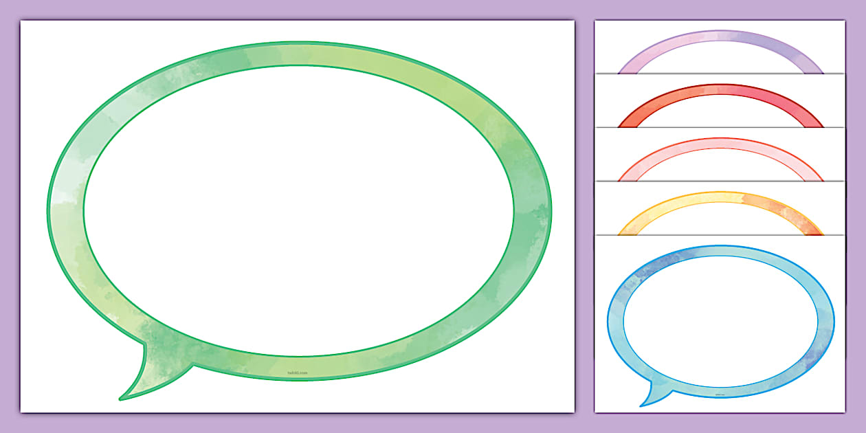 Watercolour-Themed Editable Speech Bubble Display - Twinkl
