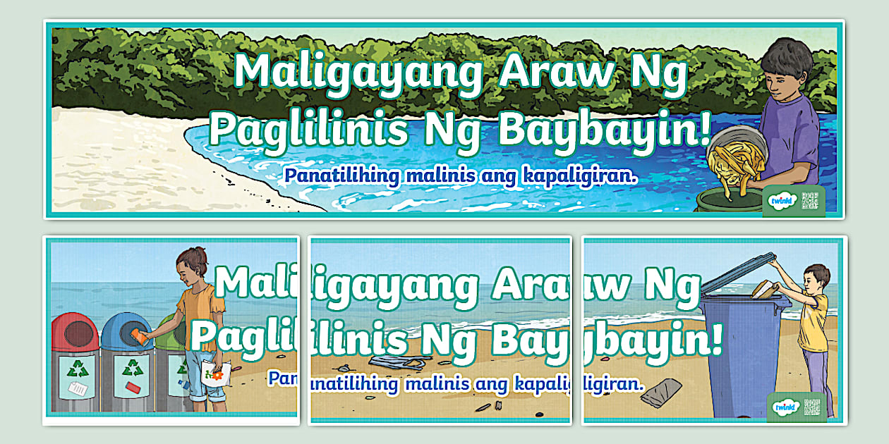 International Coastal Clean Up Banner (Filipino) | Philippines | Twinkl