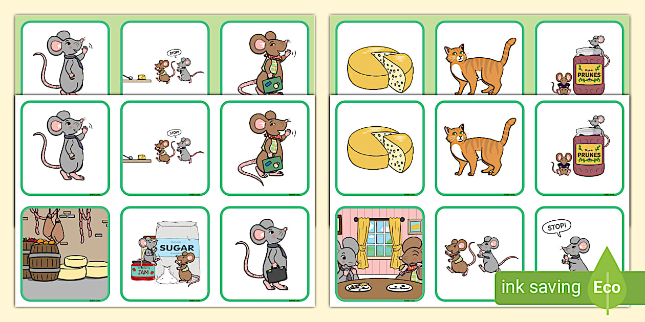 The Town Mouse and the Country Mouse Matching Cards and Board