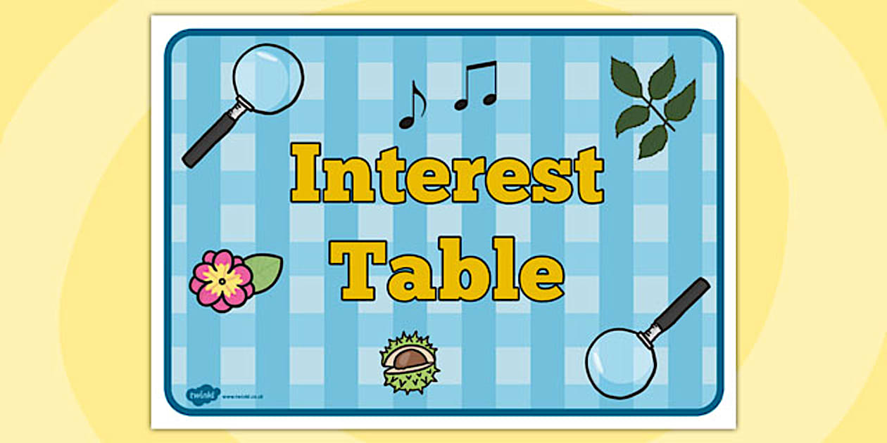 👉 Interest Table Sign (teacher made) - Twinkl