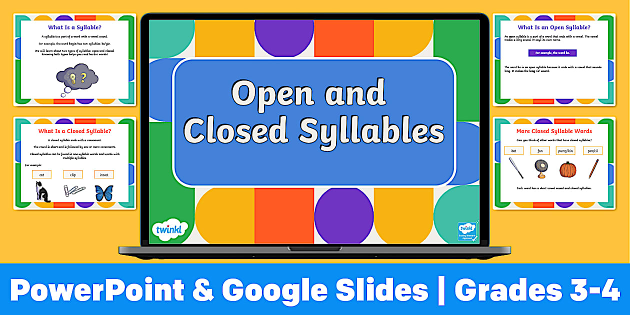 Open and Closed Syllables PowerPoint & Google Slides