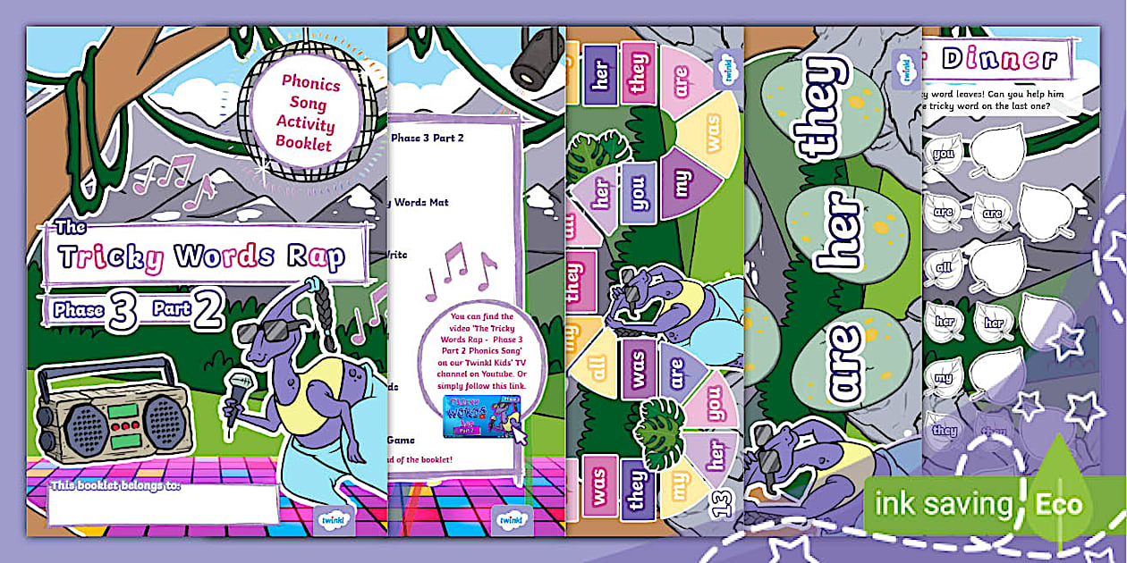 The Tricky Words Rap - Phase 3 Part 2 Phonics Song Activity Booklet