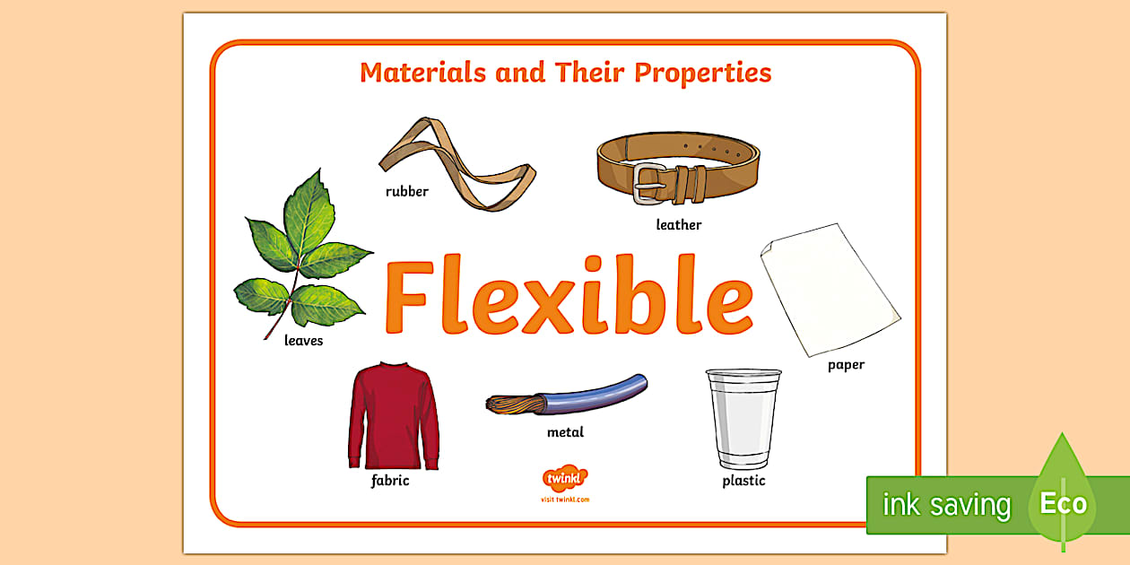 Materials And Their Properties Flexible Materials Word Mat