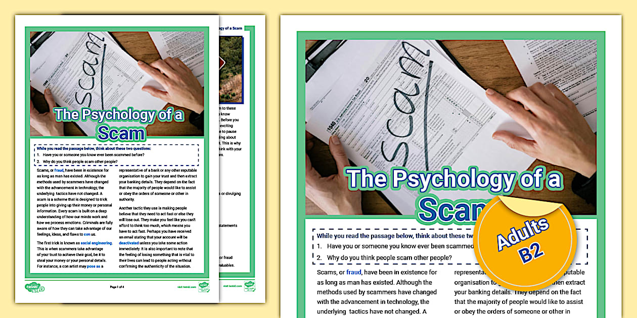 The Psychology of a Scam Reading Comprehension [Adults, B2]