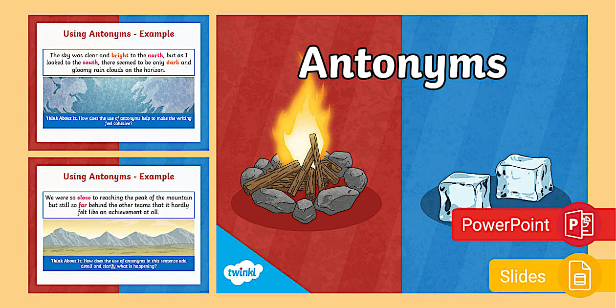 Antonyms PowerPoint & Google Slides (creat de profesori)
