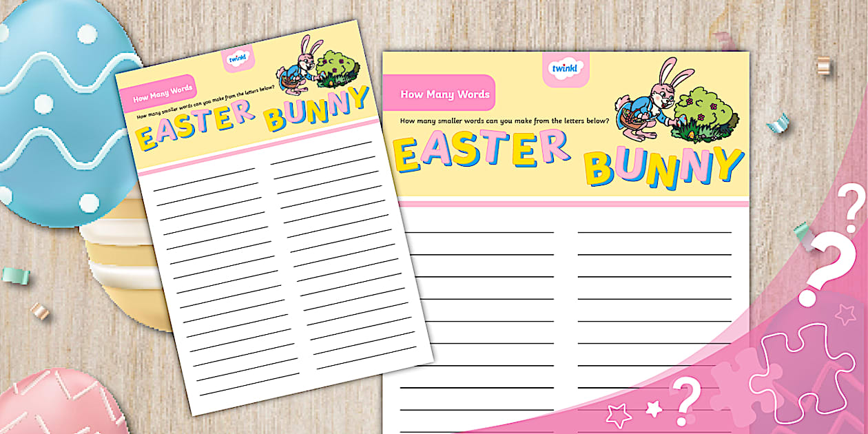 How Many Words - Easter Bunny - Twinkl - Kids Puzzles