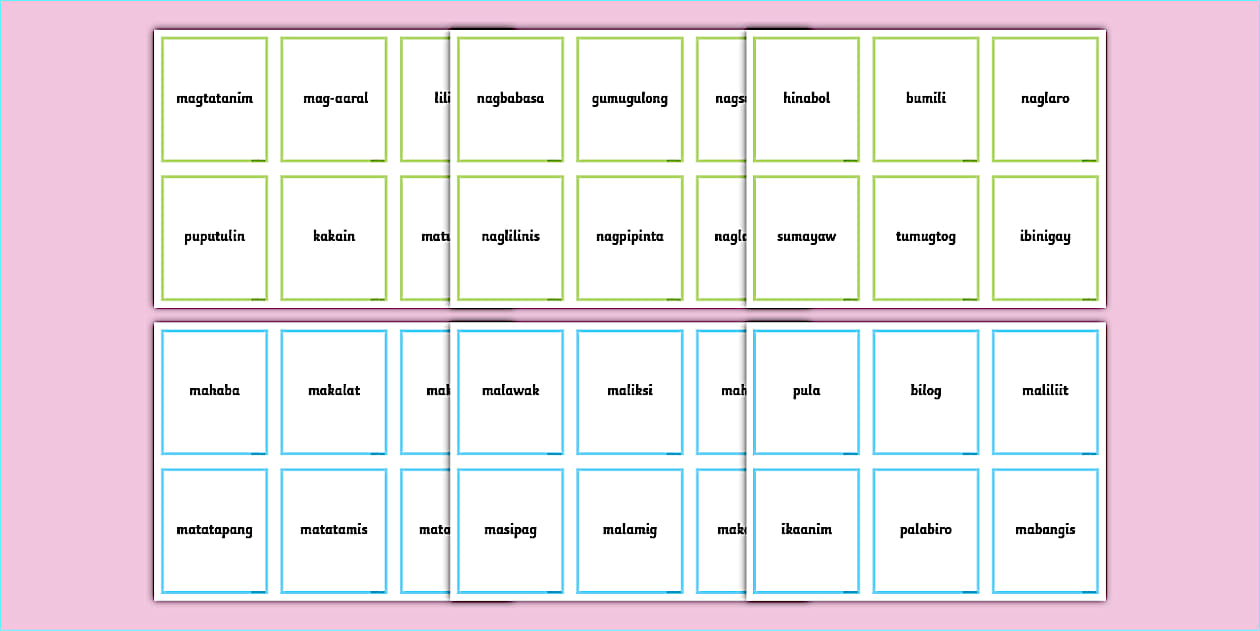 Pandiwa at Pang-uri: Cards | Grades 4 - 6 | Twinkl PH