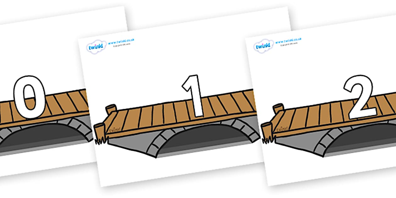 Numbers 0-50 on Bridges (Hecho por educadores) - Twinkl