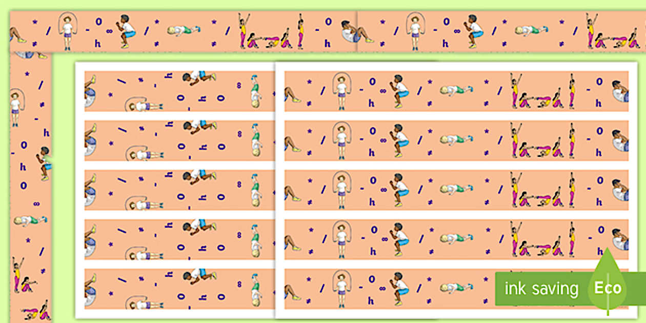 Fitness Disconnected Display Borders (Teacher-Made) - Twinkl